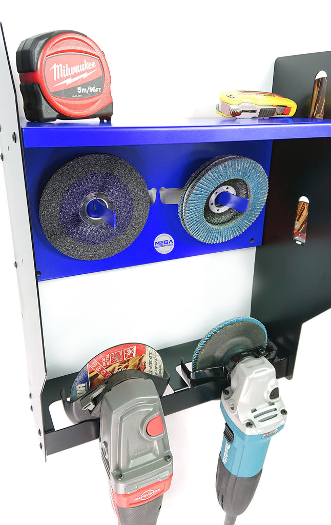 Angle Grinder Storage Unit - Easy Wall Mounting - Made in the UK