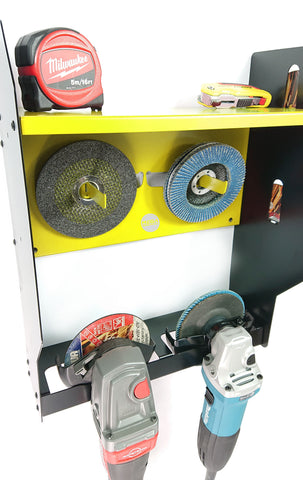Angle Grinder Storage Unit - Easy Wall Mounting - Made in the UK