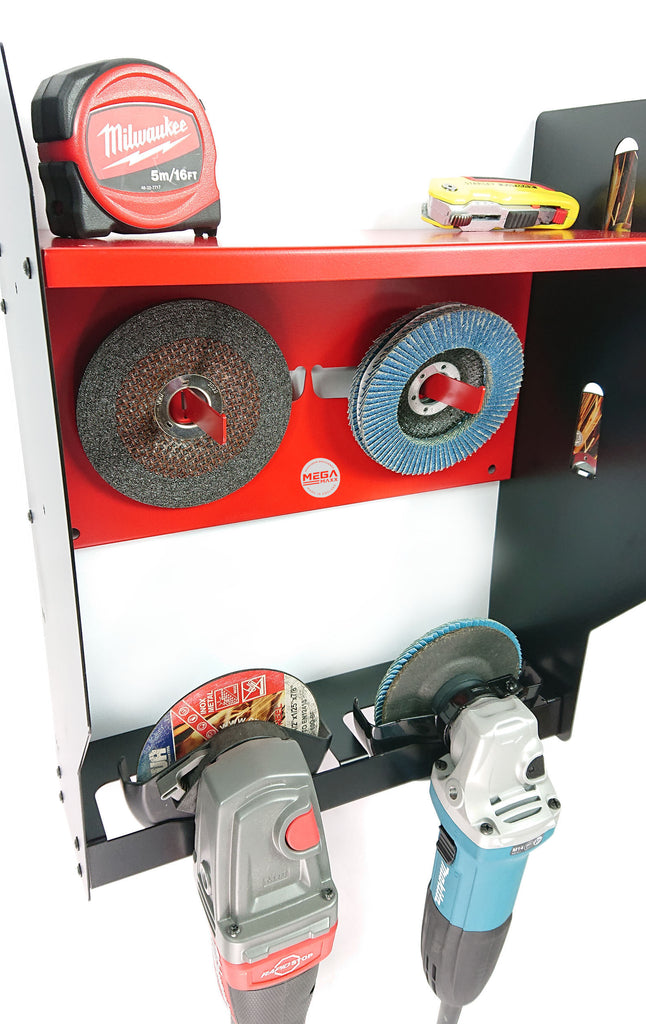 Angle Grinder Storage Unit - Easy Wall Mounting - Made in the UK