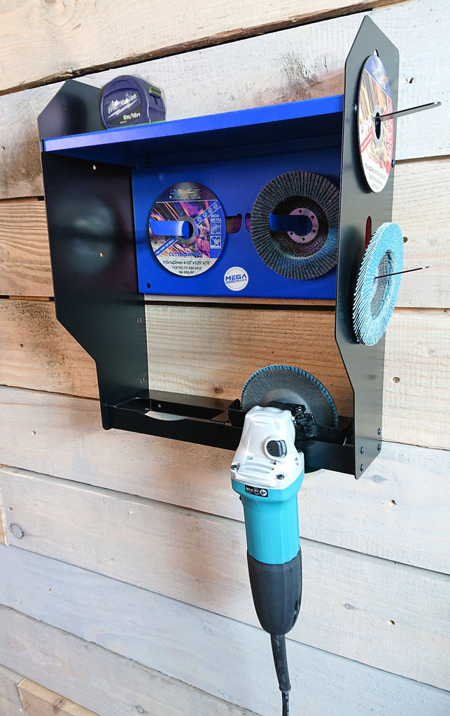 Angle Grinder Storage Unit - Easy Wall Mounting - Made in the UK