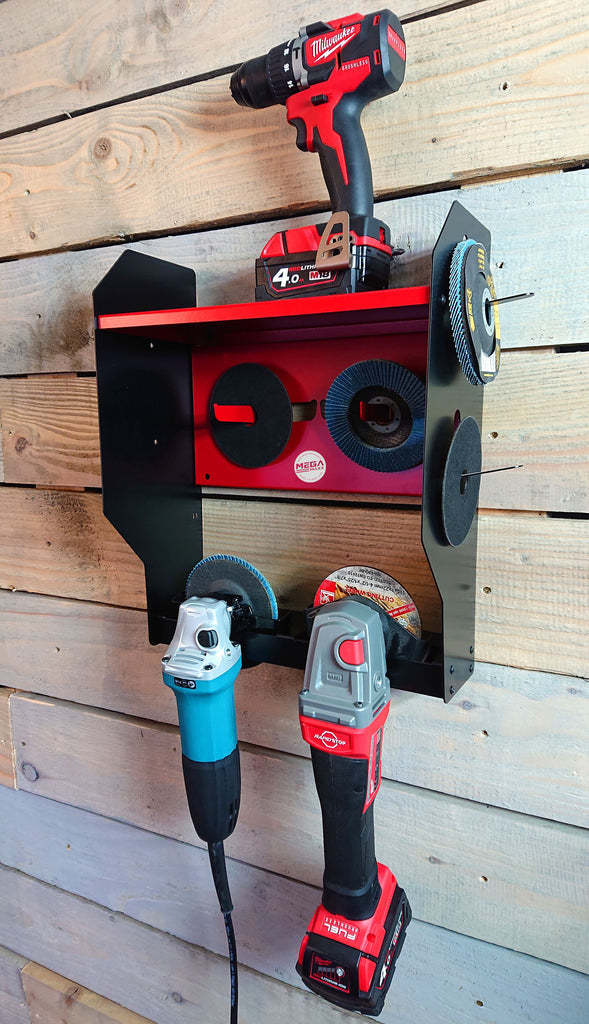 Angle Grinder Storage Unit - Easy Wall Mounting - Made in the UK
