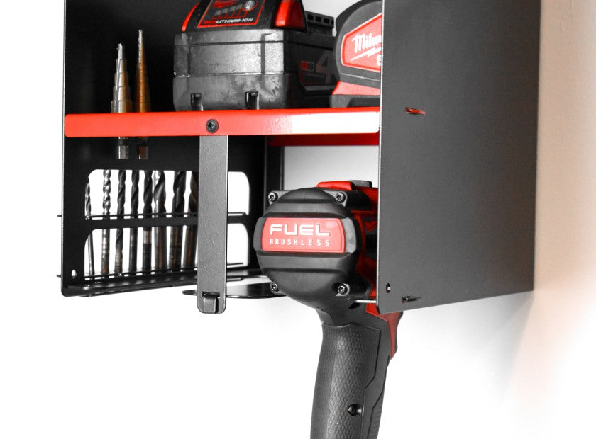 Drill Storage Unit - Store 2 Drills - Wall Mount - Made in UK