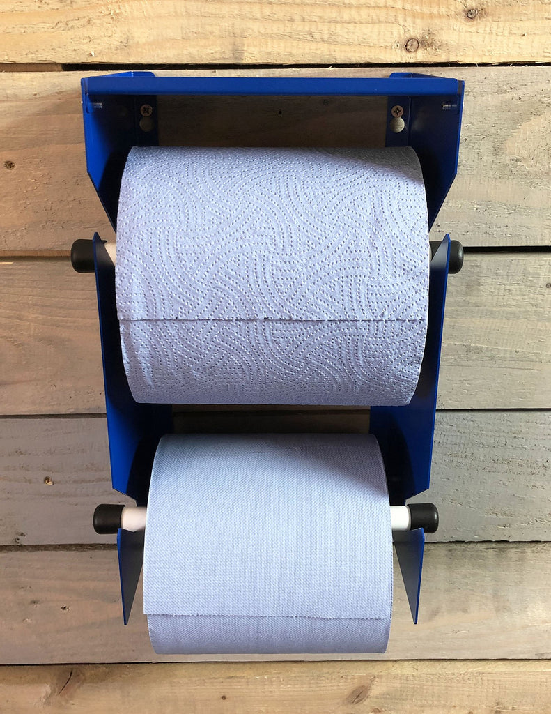 Blue Roll Holder - Stores 2 Blue Rolls Vertically
