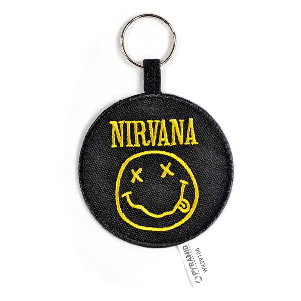 Nirvana Keyring - Woven Fabric - Smiley Design