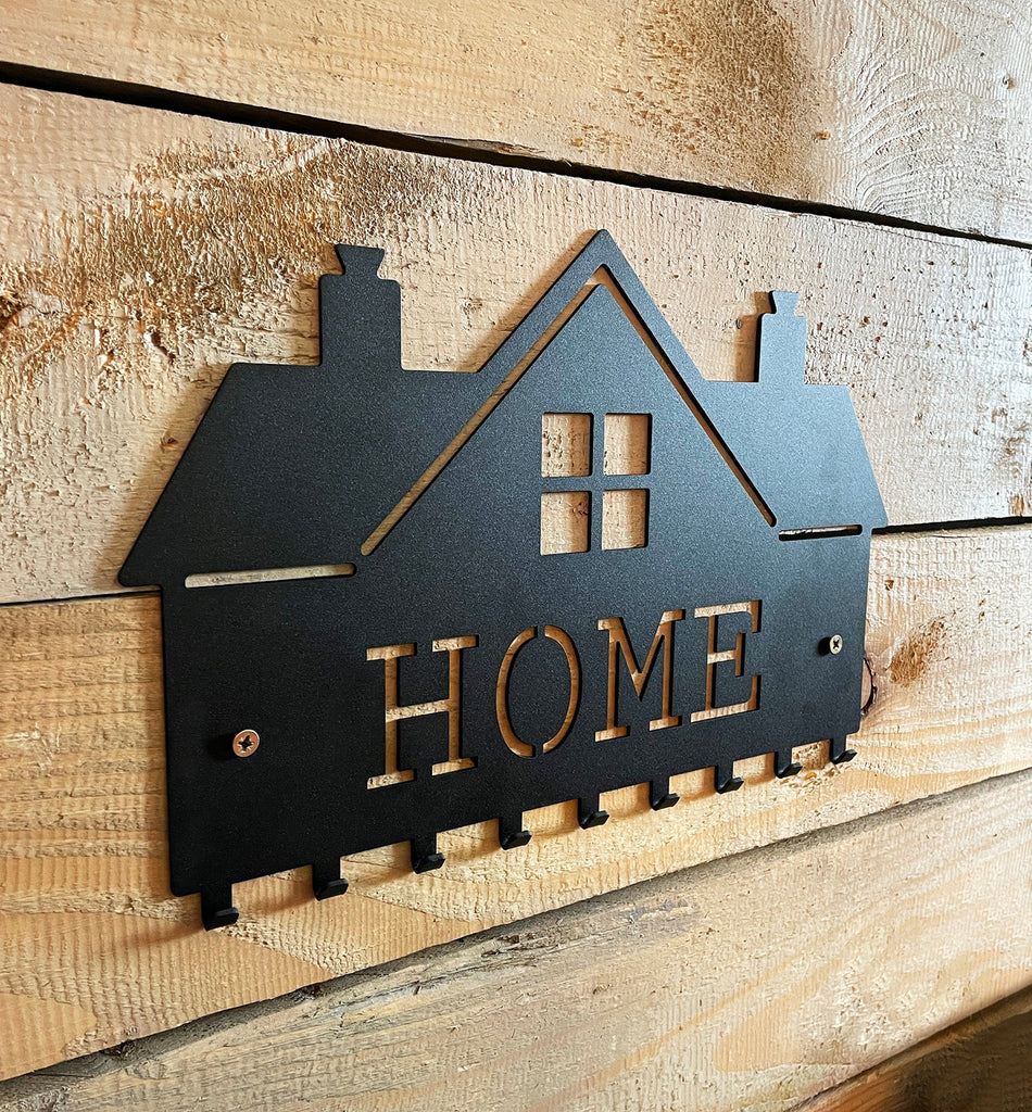 Home Key Rack - House Silhouette Design - 8 Key Holders