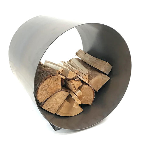 Circular Log Store - Bare Steel Finish - Volcann Collection