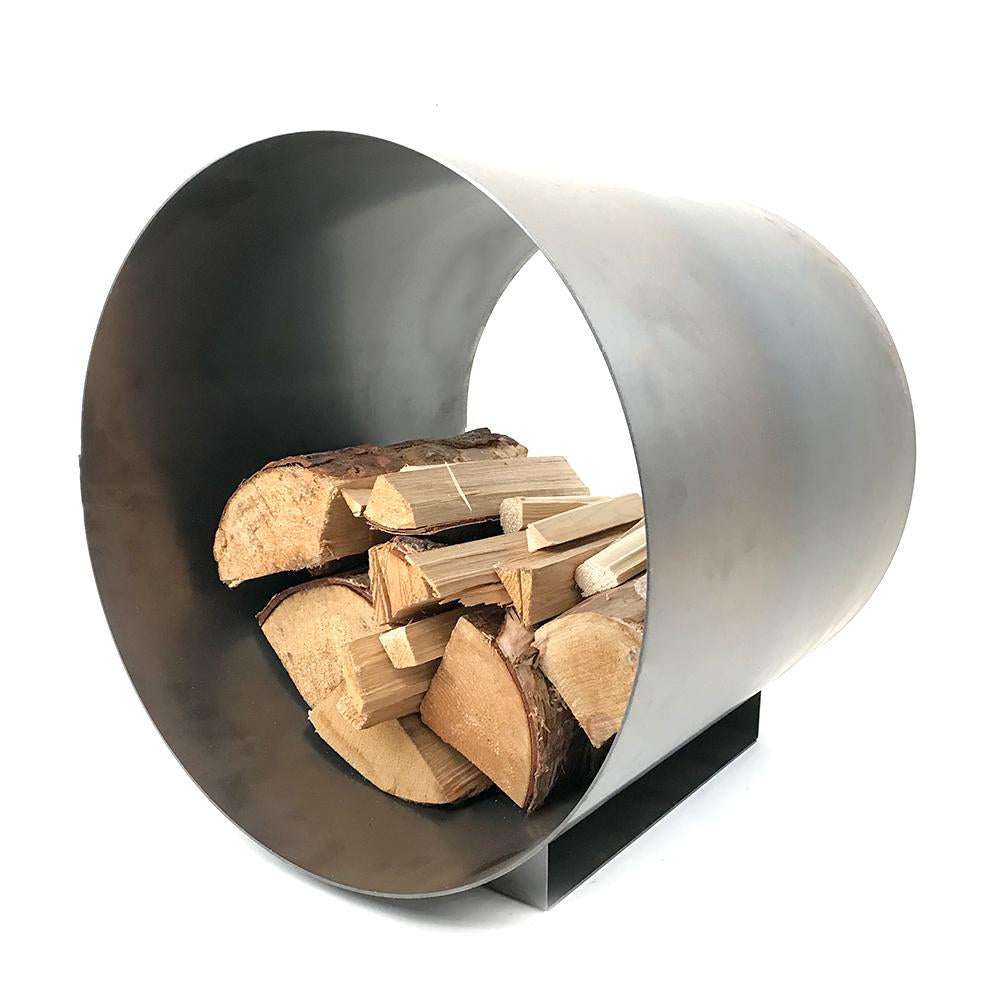 Circular Log Store - Bare Steel Finish - Volcann Collection