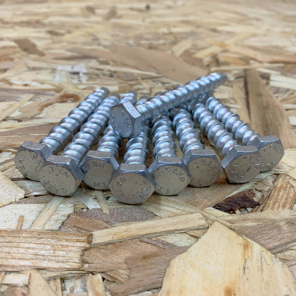 Masonry Bolts - Silver Exterior Screws for Post Base Installation