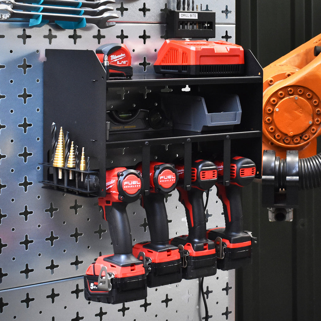 Power Tool Storage Unit - Store 4 Drills - Wall Mount - Made in UK