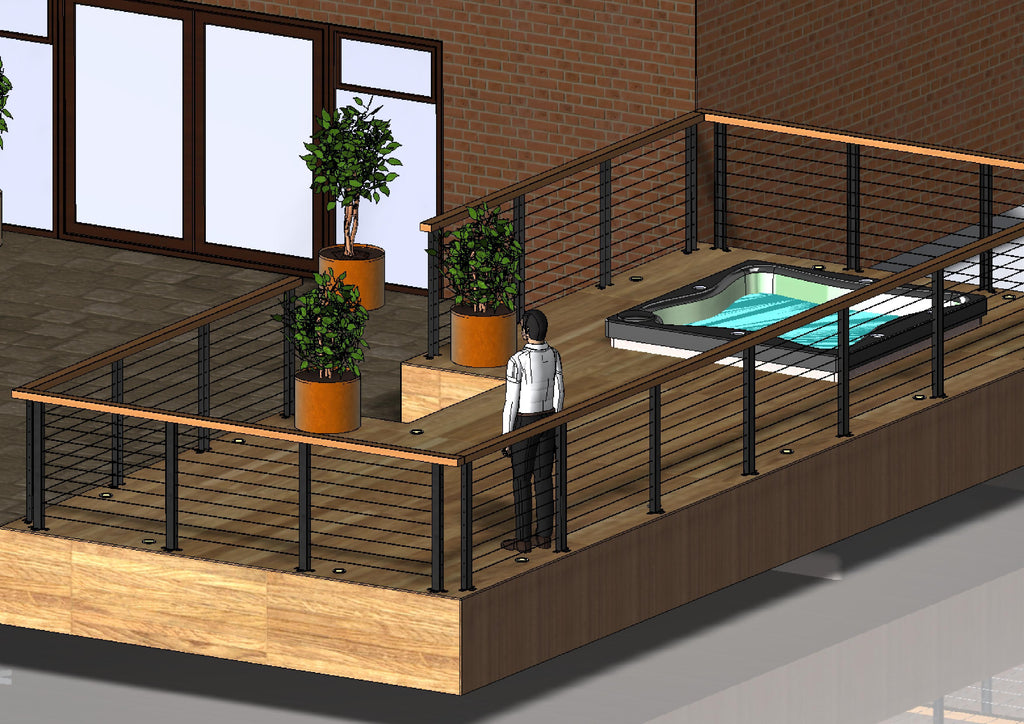 Surface Mount Cable Railing Posts | Easy Cable Deck Railing