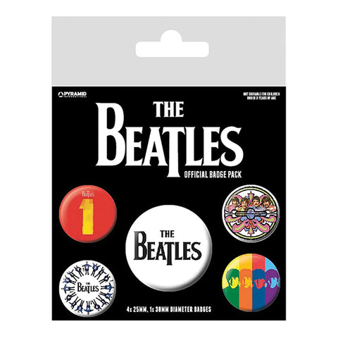 The Beatles Pin Badges (Set of 5) - 2 Styles Available