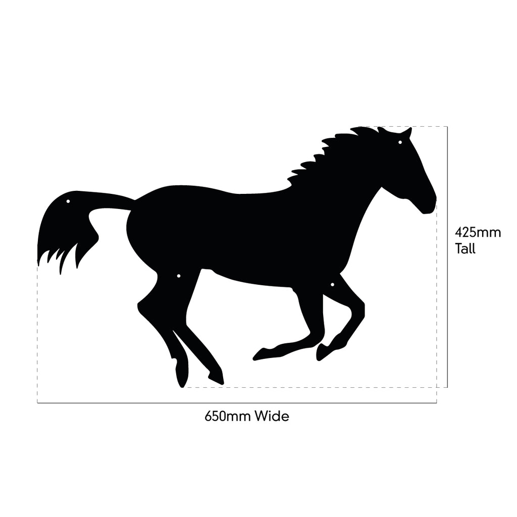 Metal Horse Wall Art | Made in the UK, 65cm Wide