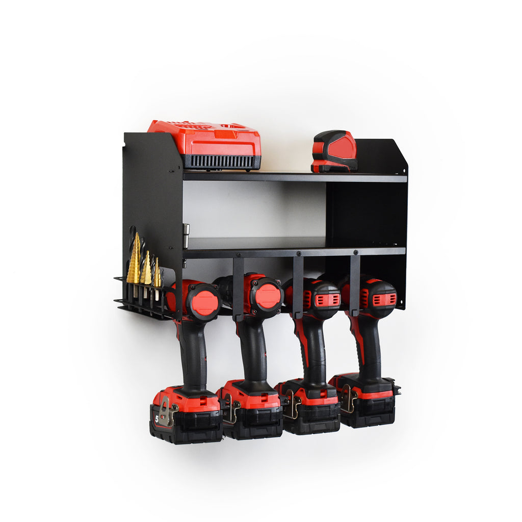 Power Tool Storage Unit - Store 4 Drills - Wall Mount - Made in UK