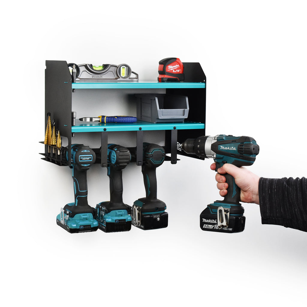 Power Tool Storage Unit - Store 4 Drills - Wall Mount - Made in UK