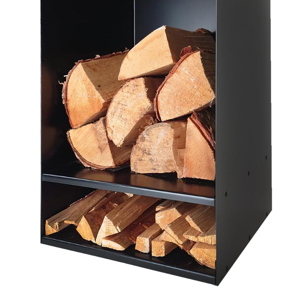 Indoor Log Storage Unit with Double Shelf | Volcann