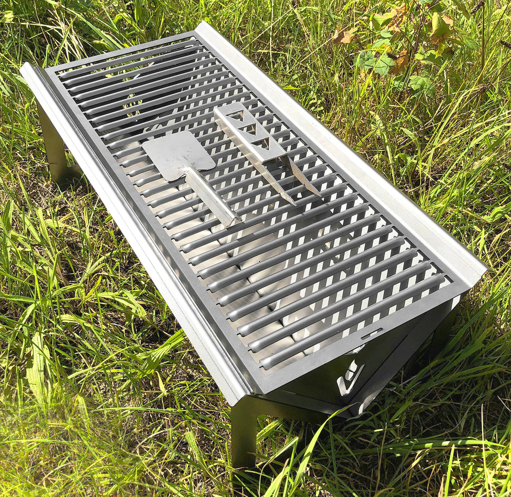 Portable Grill Top BBQ - Larger Size for Cooking - Full Flat-Pack