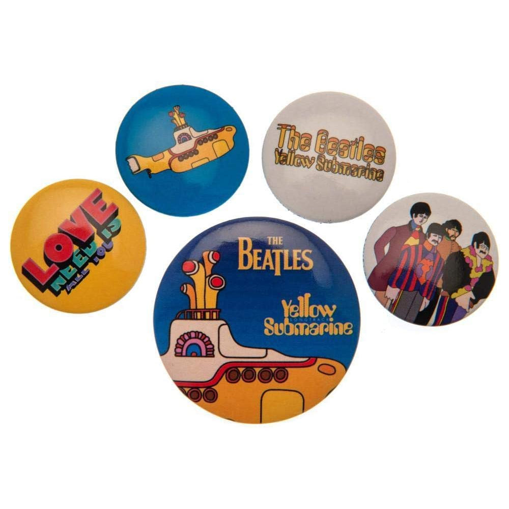 The Beatles Pin Badges (Set of 5) - 2 Styles Available